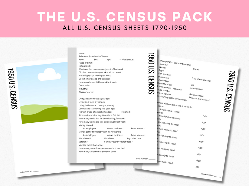 U.S. Census Pack - Family History Templates for Canva – Genealogy is Boring